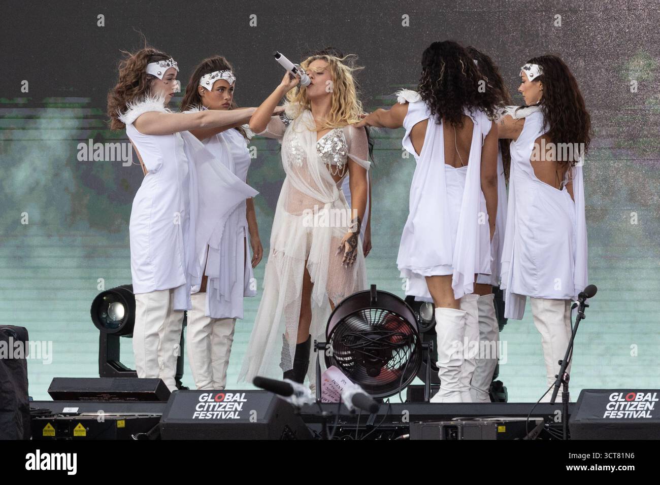 Elyanna performs on stage during 2025 Global Citizen Festival at Central Park's Great Lawn in ...