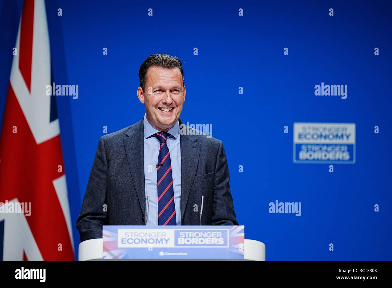 Scottish Conservative leader Russell Findlay MSP, speaks during the ...