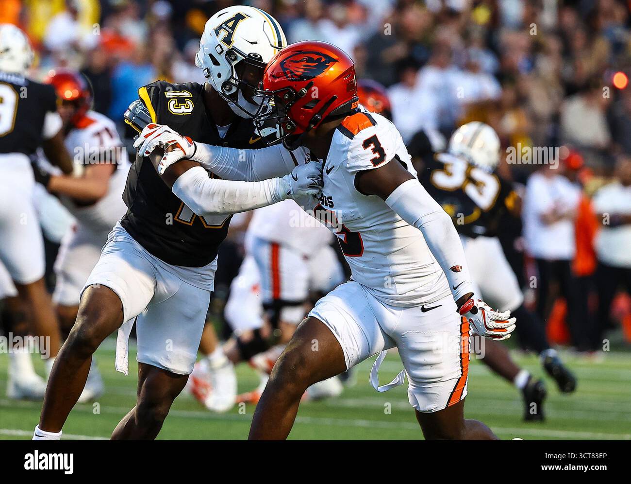 October 4, 2025: App State defensive back Elijah Mc-Cantos (13) guards ...