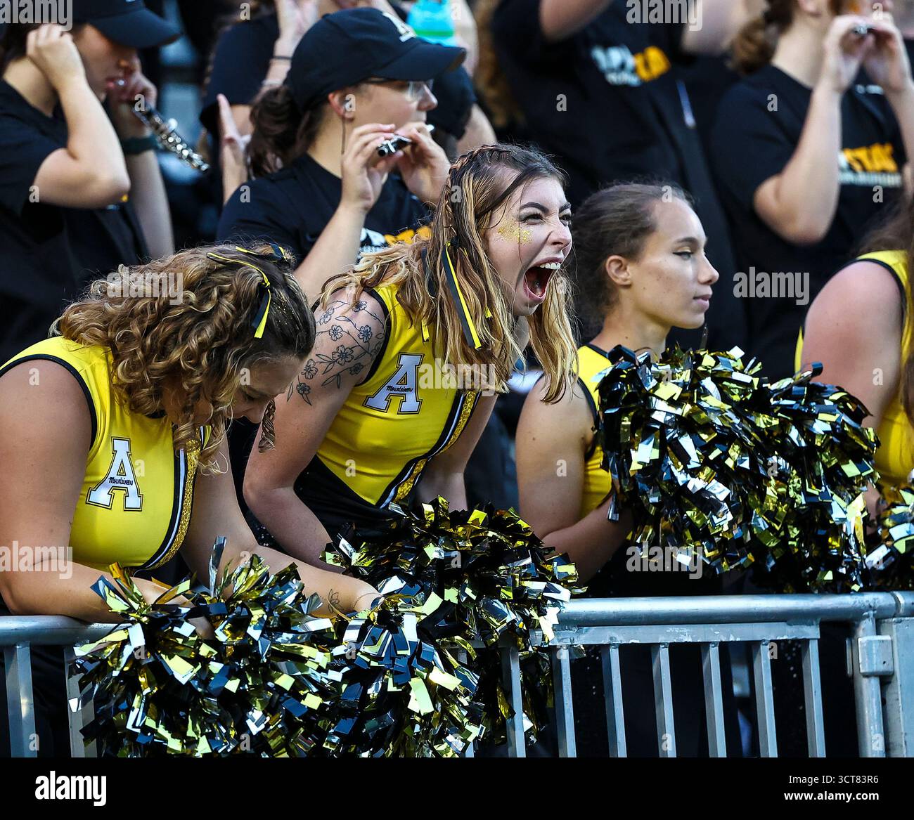 October 4, 2025: Color guard cheering. NCAA football game between ...