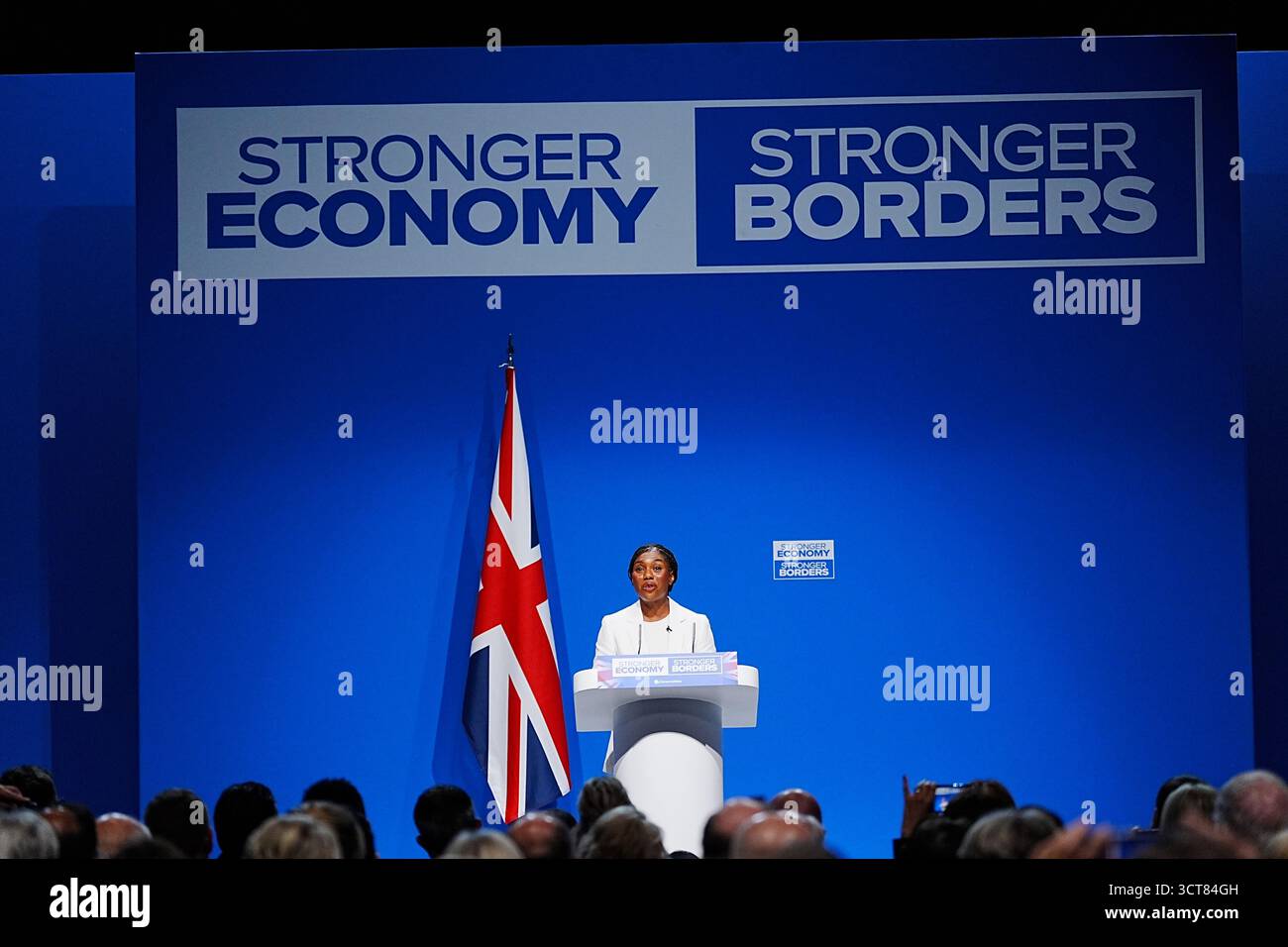 Retransmitted correcting byline. Conservative Party leader Kemi ...