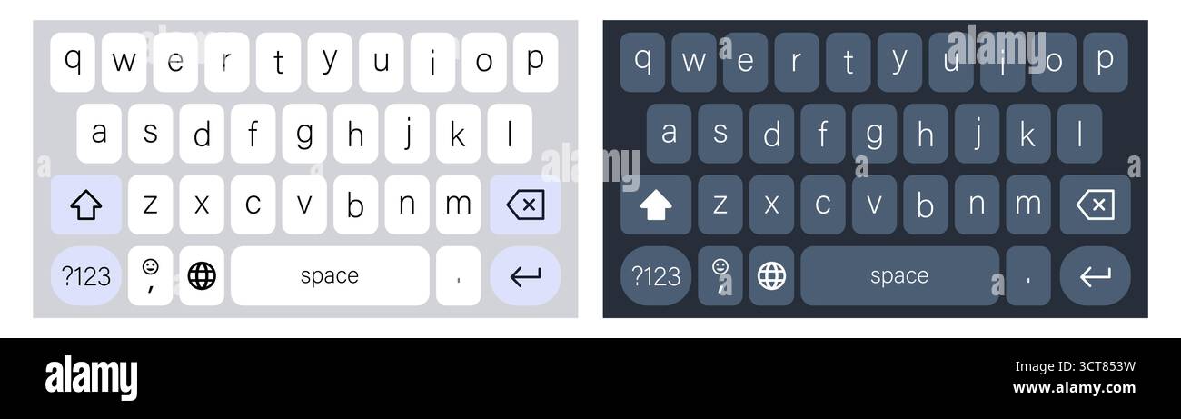 Smartphone Keyboards. Isolated Keypad With English Qwerty Alphabet ...