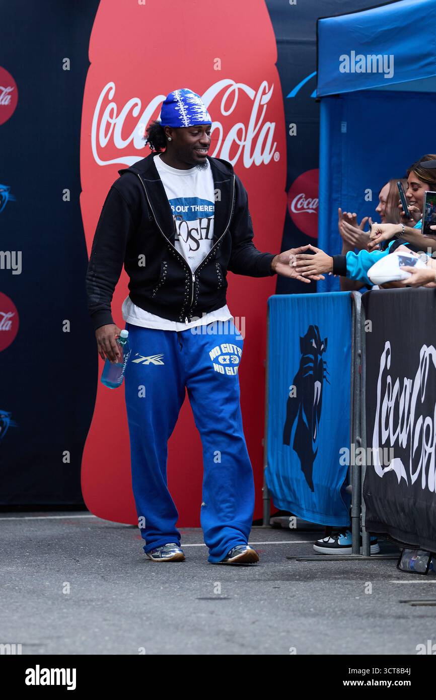 Carolina Panthers wide receiver Xavier Legette arrives at Bank of ...