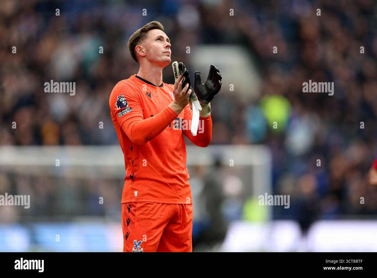 Crystal Palace goalkeeper Dean Henderson applauds the fans after the ...