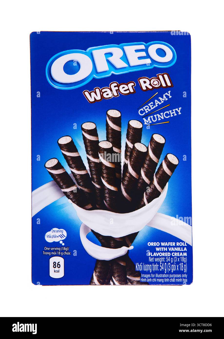 LONDON, UK - DECEMBER 10, 2024: Oreo wafer roll with vanilla flavored ...