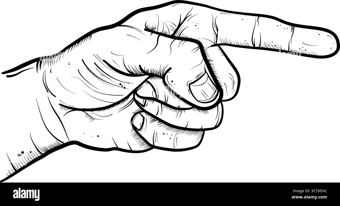 comic style pointing hand isolated vector illustration Stock Vector ...
