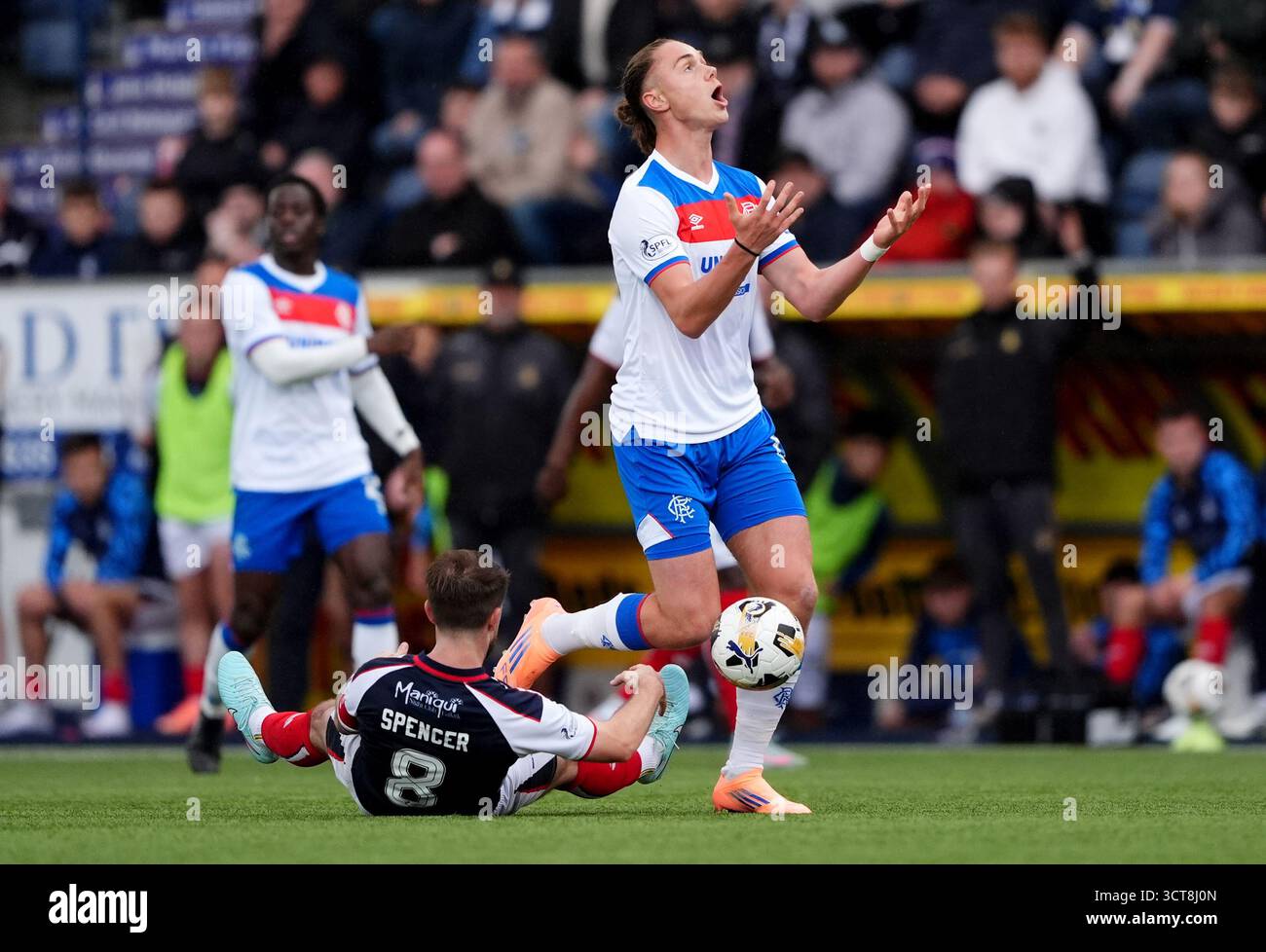 Rangers' Thelo Aasgaard (right) reacts to a decision during the William ...
