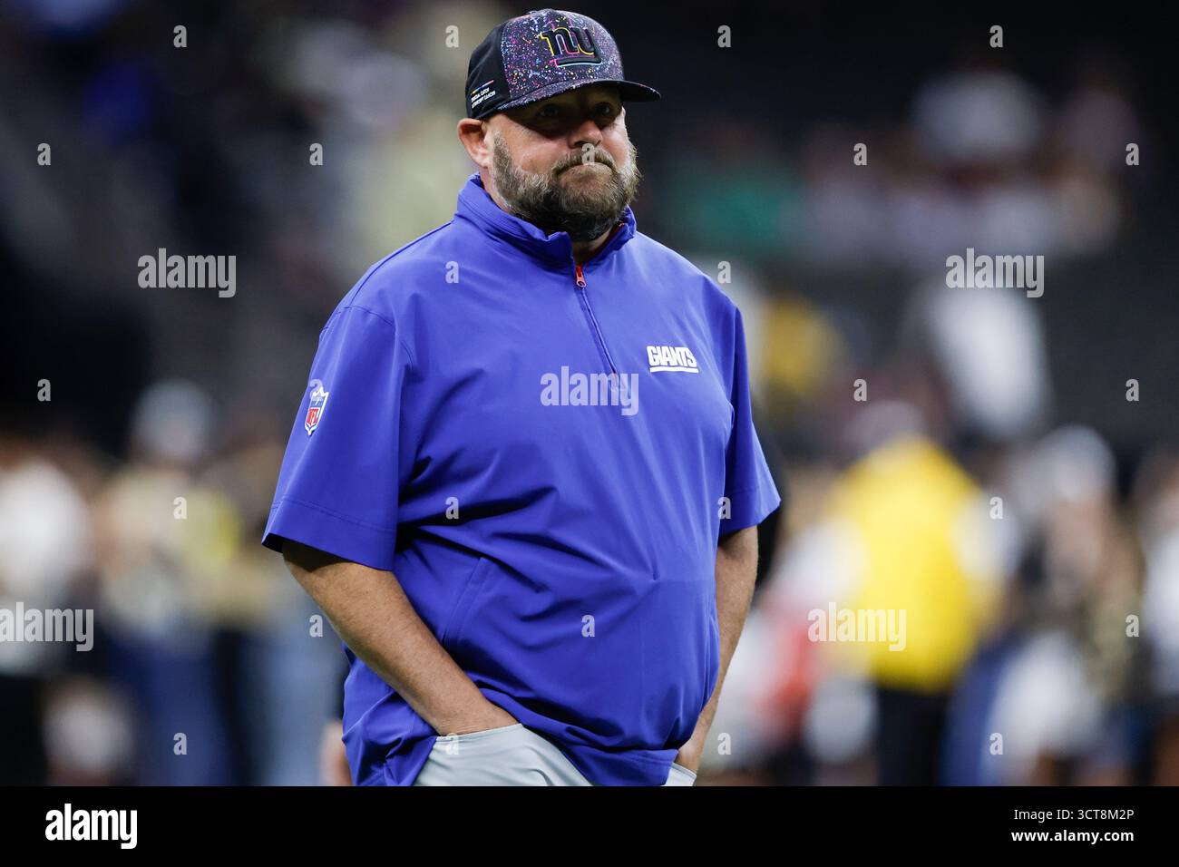 New York Giants head coach Brian Daboll walks the field before an NFL ...