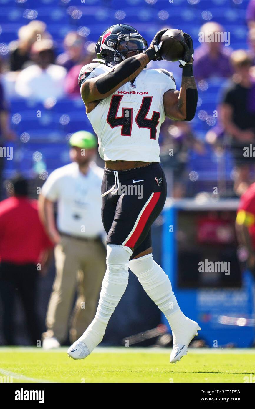 Houston Texans running back British Brooks warms up before an NFL ...