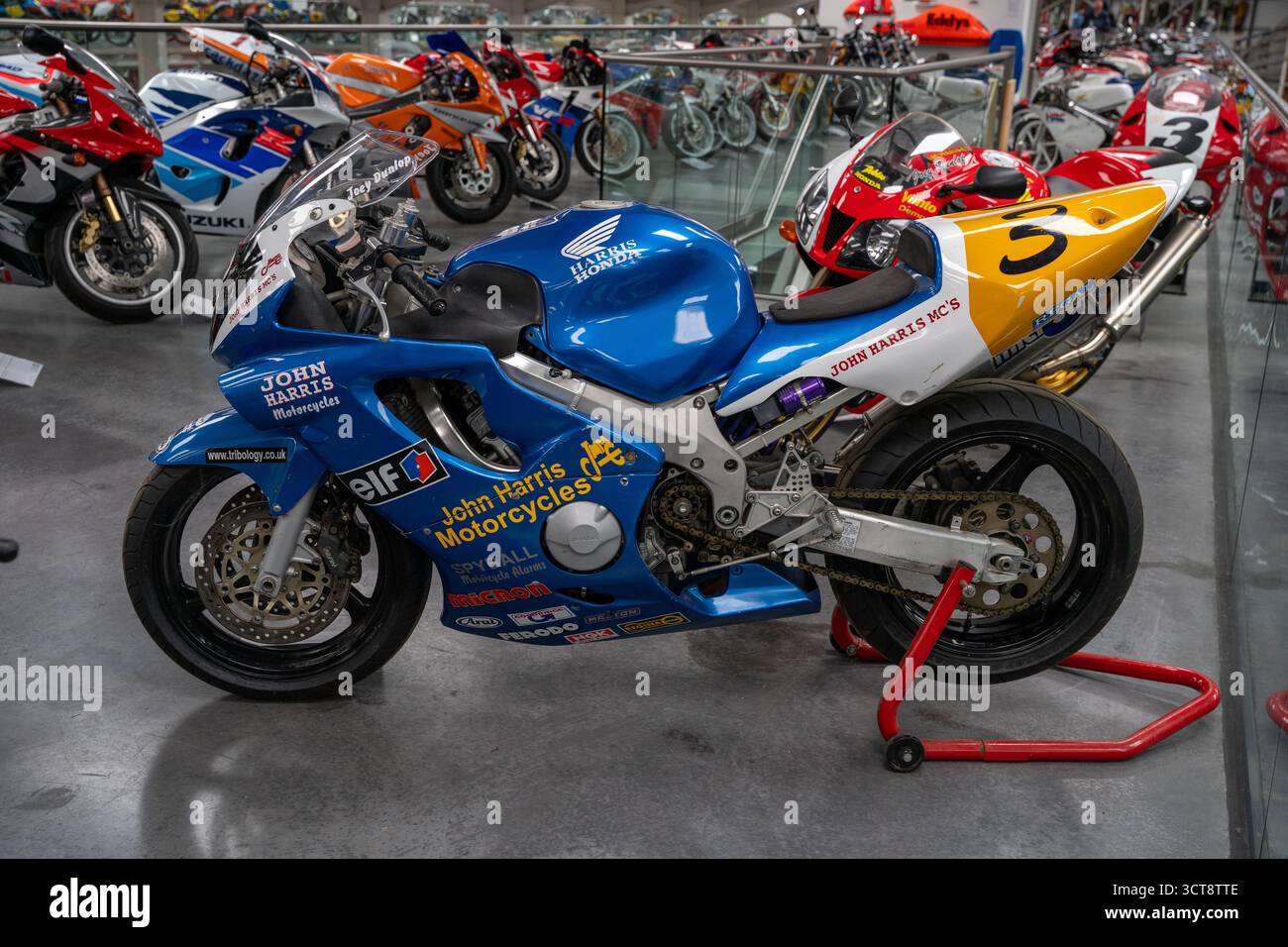 Honda racing motorbike display at motorcycle museum with John Harris ...