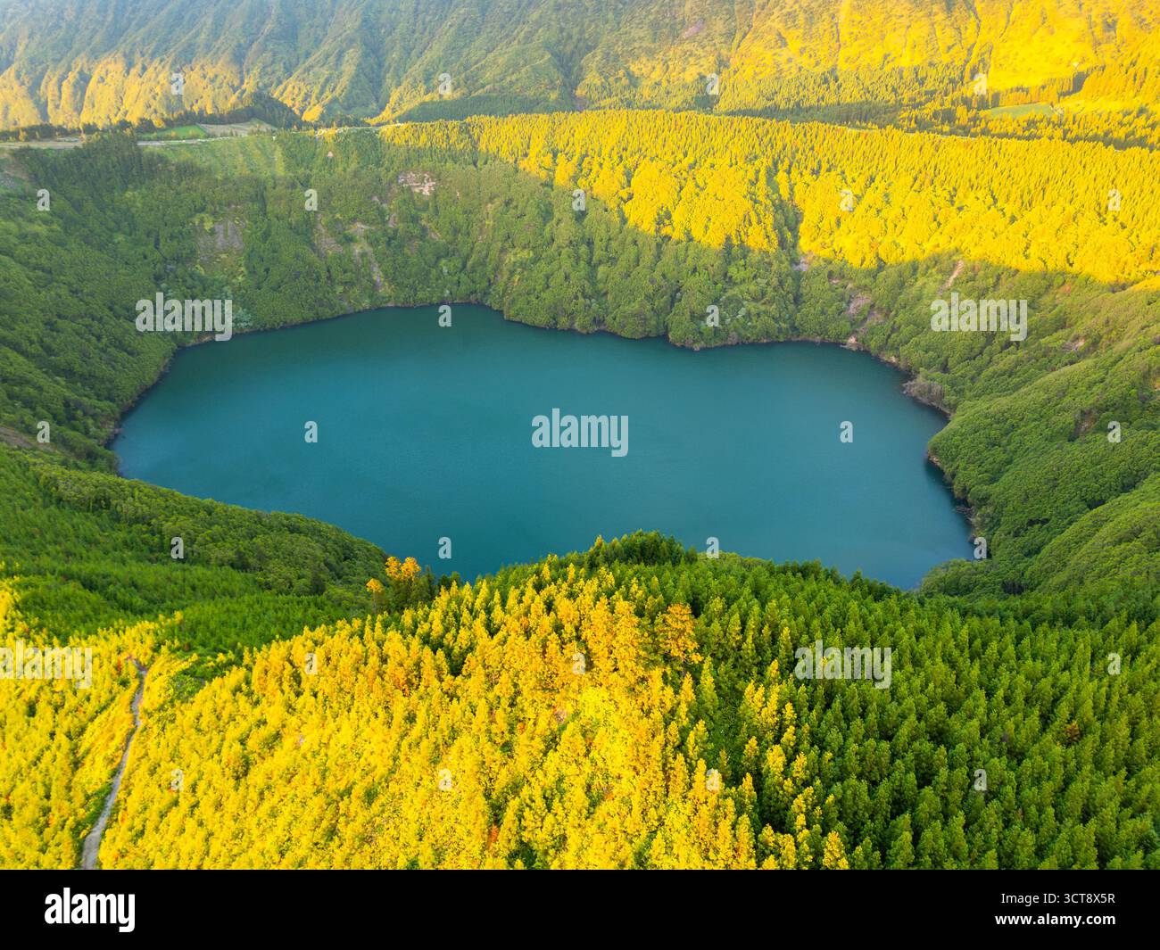 Lake Santiago. Sete Cidades Caldera at Sunset. Azores, Sao Miguel ...
