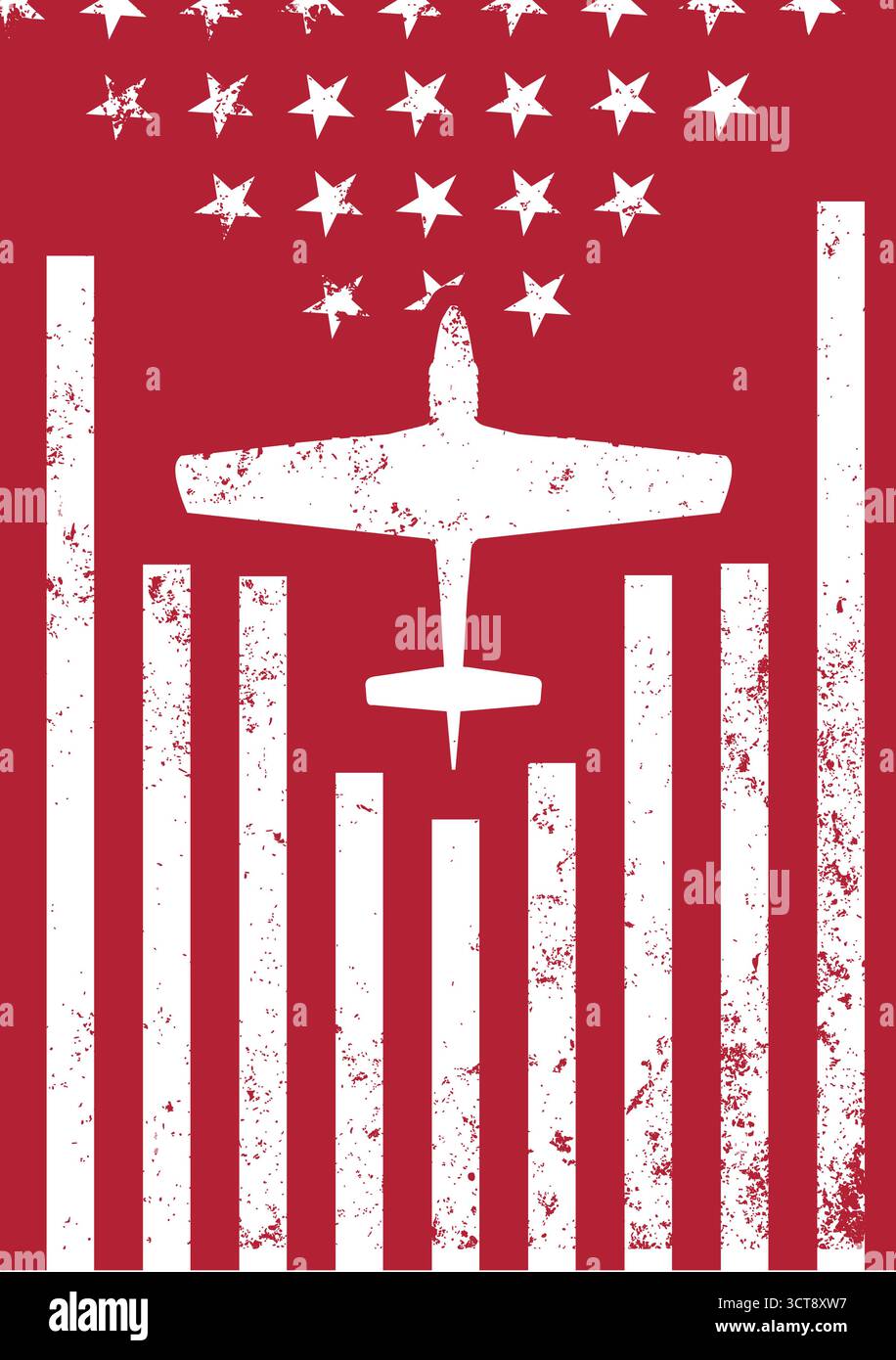 Grunge usa flag airplane Stock Vector Images - Alamy