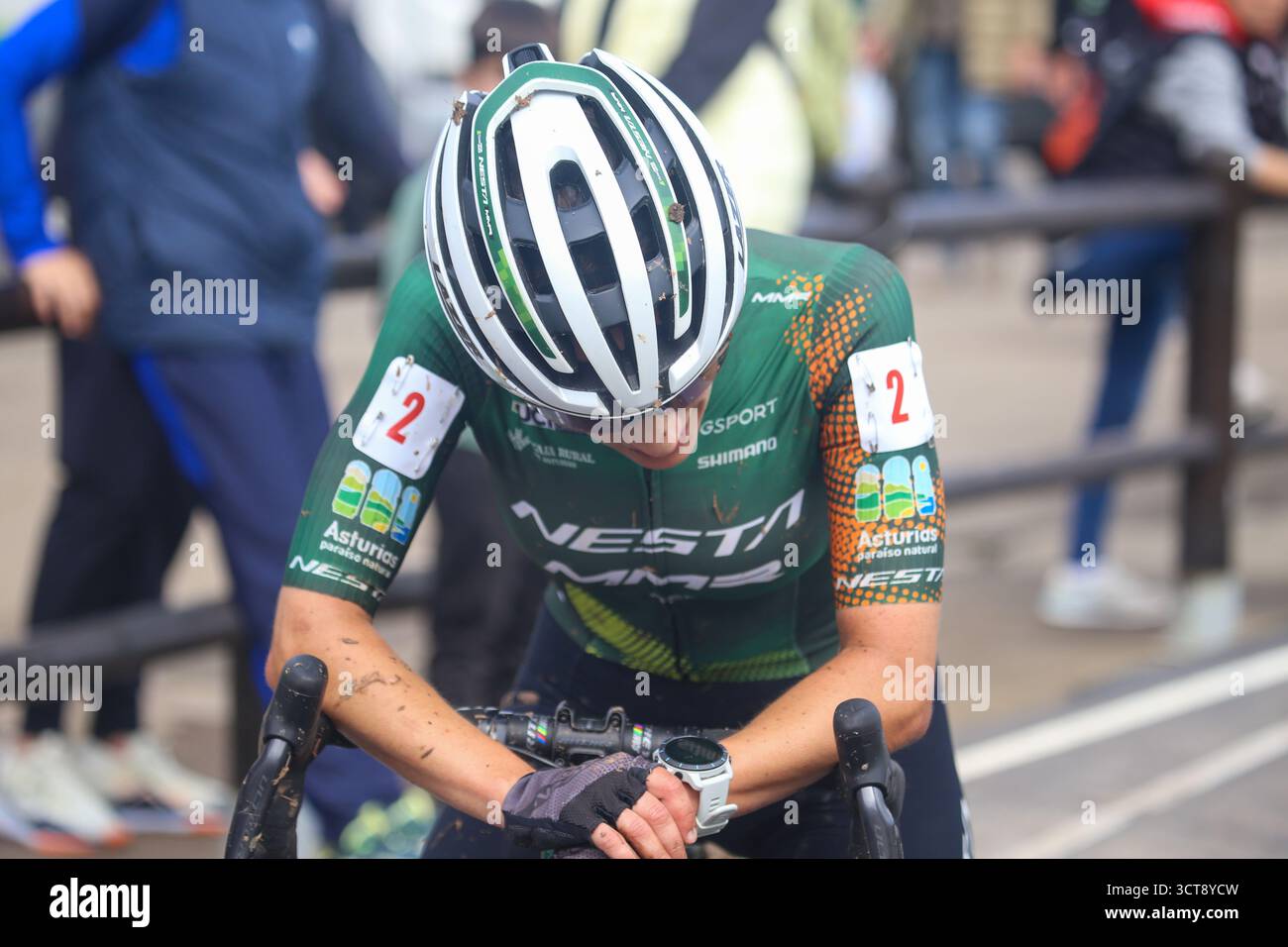 Gijón, Spain, October 5, 2025: MMR - Nesta CX Team cyclist Lucía ...