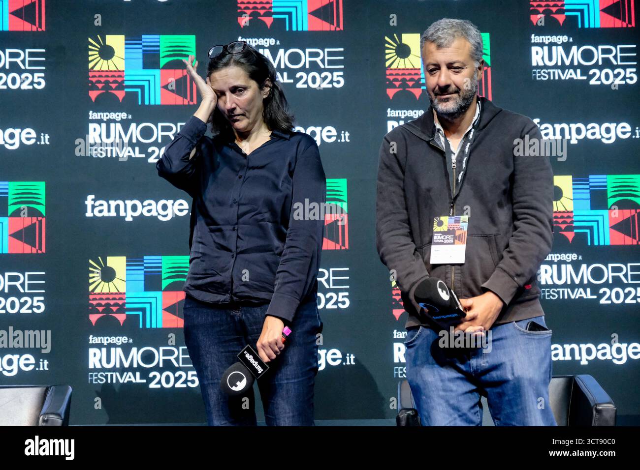 Roma, Italia. 05th Oct, 2025. MEP PD Annalisa Corrado, PM Arturo Scotto ...