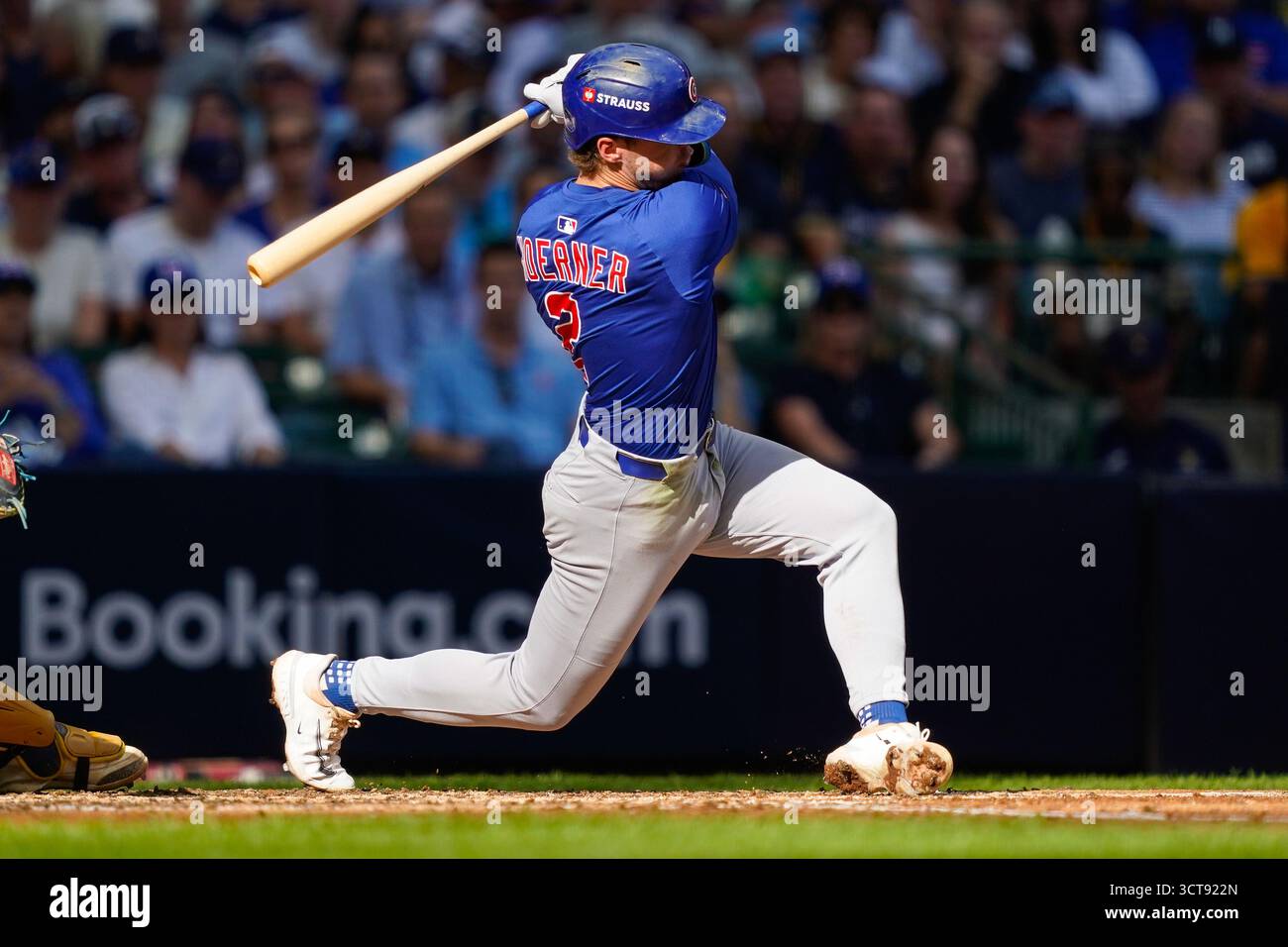 Chicago Cubs' Nico Hoerner strikes out during the fifth inning in Game ...