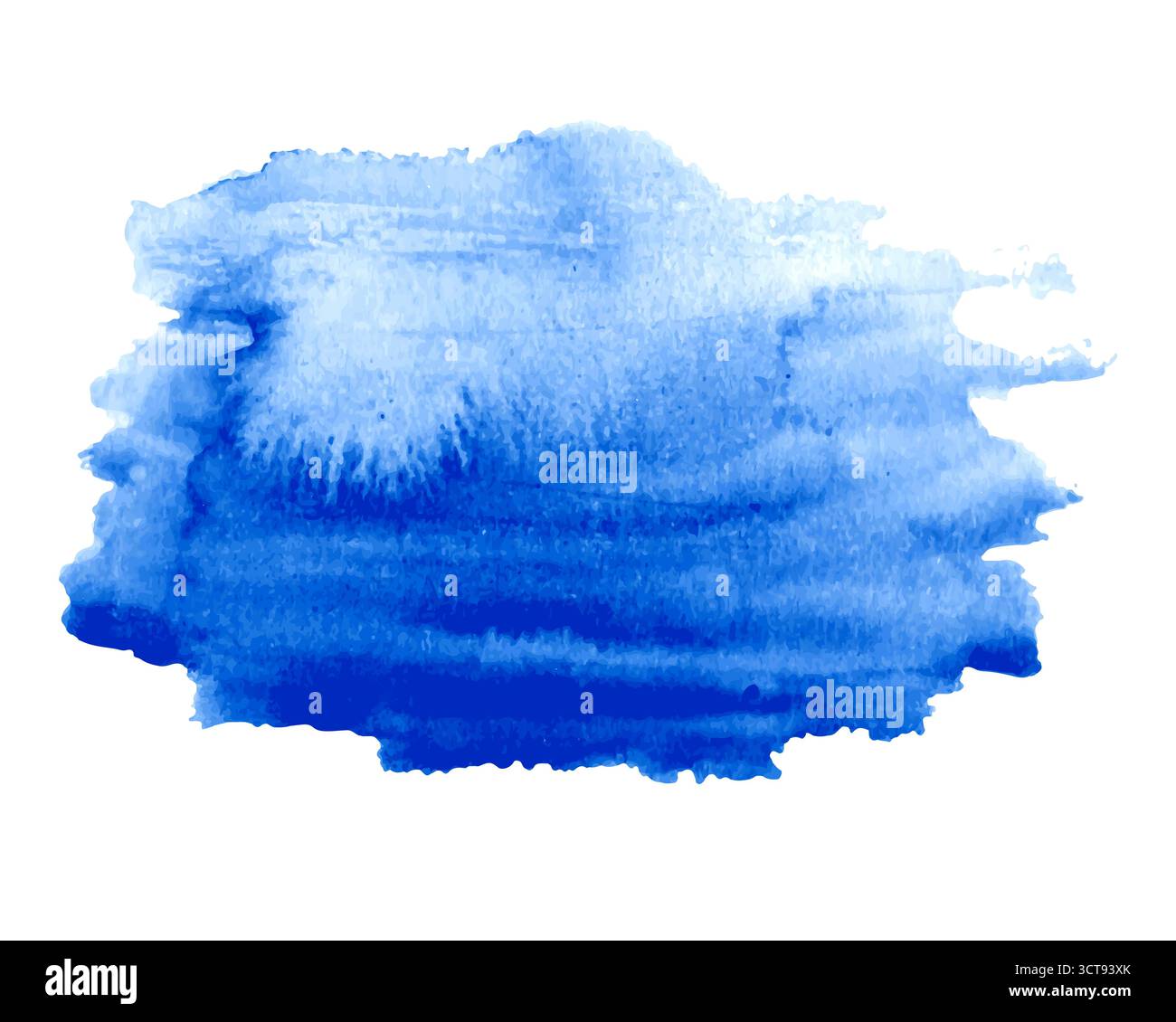 Abstract watercolor blue hand drawn texture, isolated on white ...