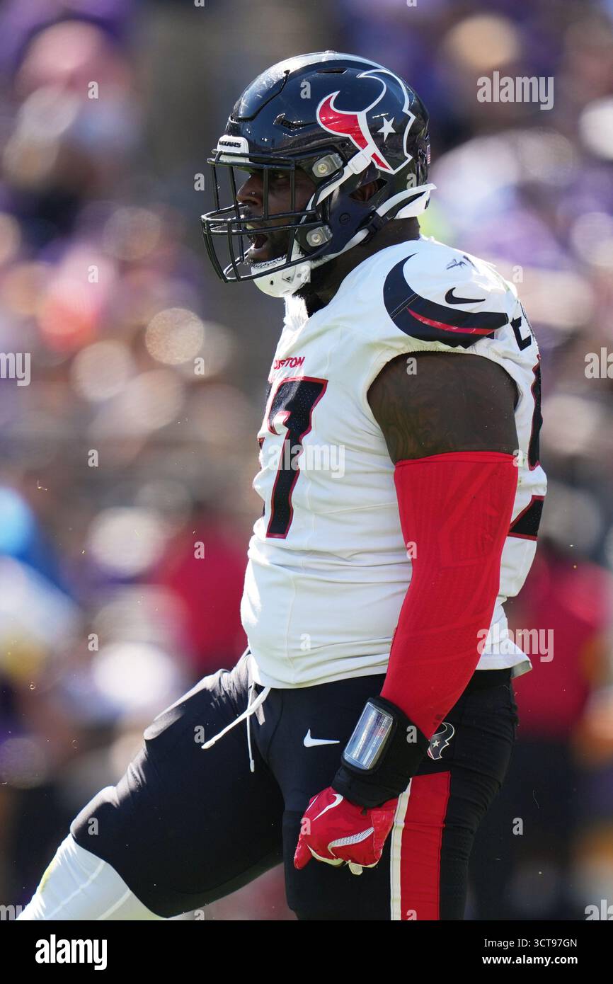 Houston Texans defensive tackle Mario Edwards celebrates after sacking ...