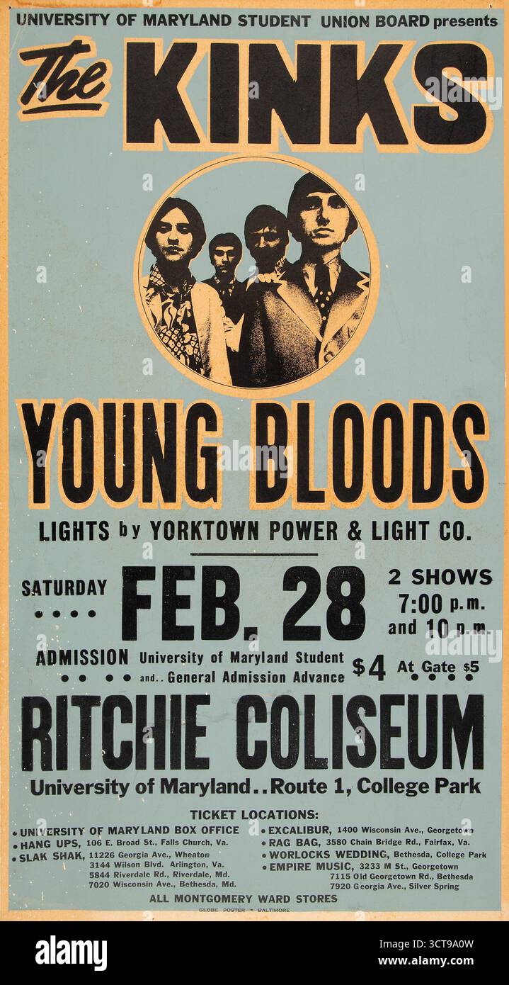 The Kinks – University of Maryland, Ritchie Coliseum, Vintage Concert ...