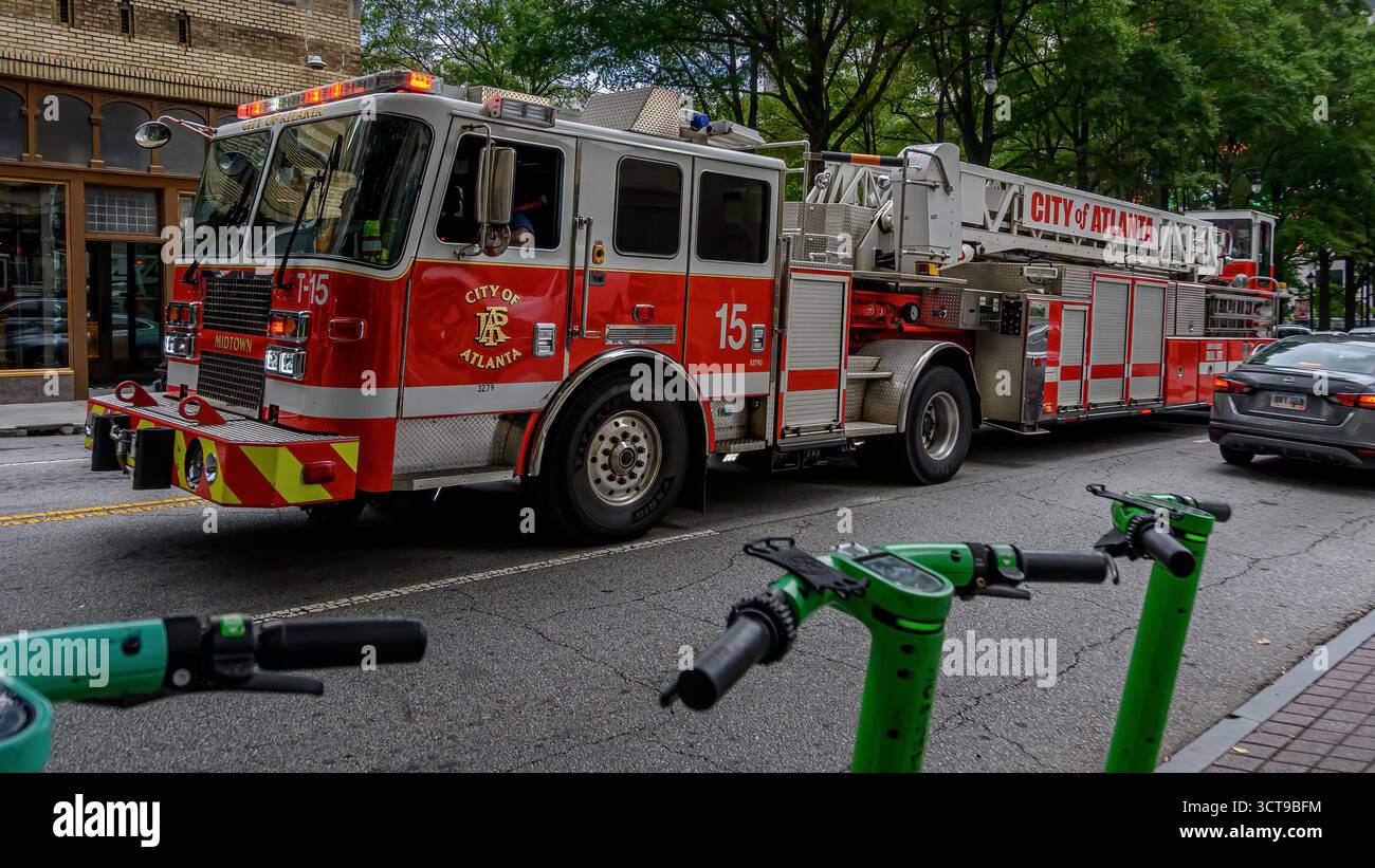 Tractor drawn aerial fire truck hi-res stock photography and images - Alamy