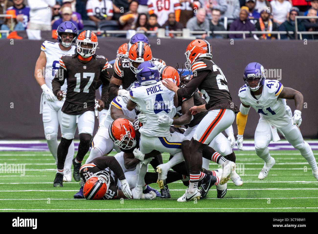 London, UK. 5 October 2025. Myles Price, Vikings Wide Receiver, is ...