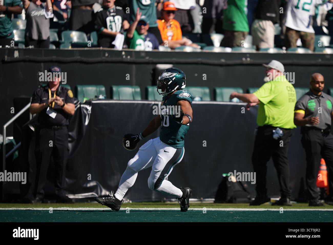 Philadelphia Eagles running back Saquon Barkley scores a touchdown during the second half of an ...