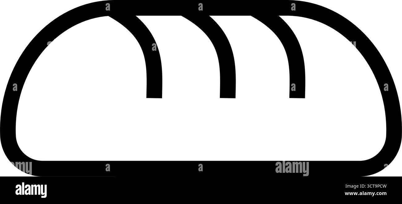 Wholemeal bread loaf icon Black and White Stock Photos & Images - Alamy