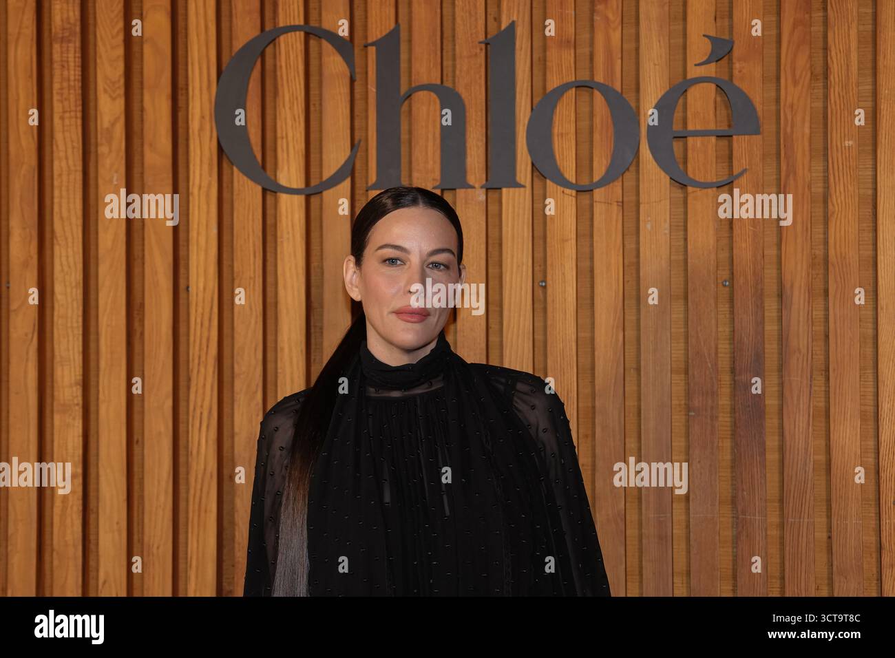 Liv Tyler attends the Chloe Spring/Summer 2026 collection presented in Paris, Sunday, Oct. 5 ...