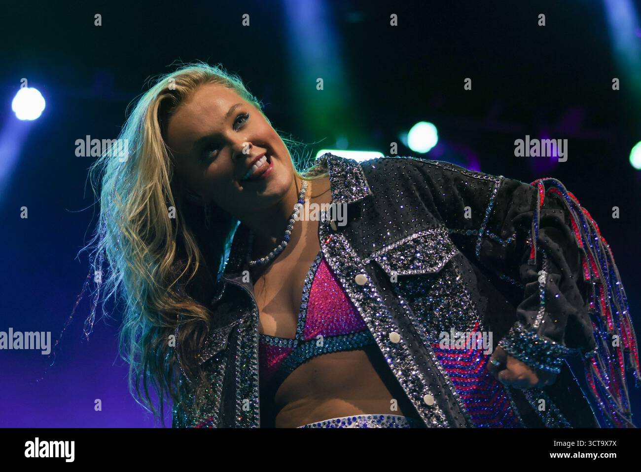 London, UK. Sunday October 5, 2025. JoJo Siwa performs at the O2 Forum ...