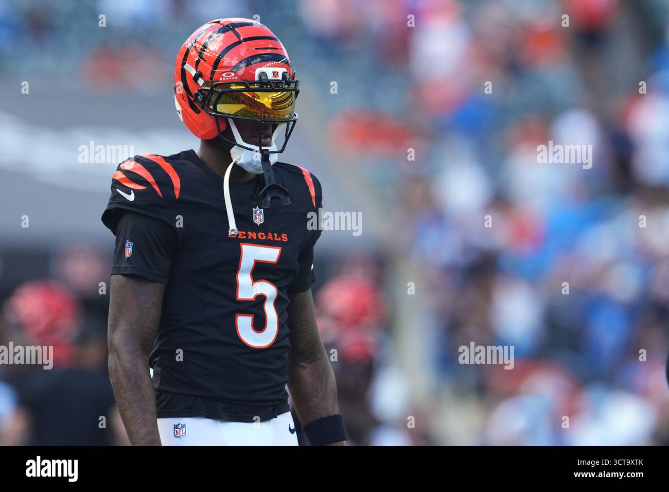 Cincinnati Bengals wide receiver Tee Higgins warms up before an NFL ...