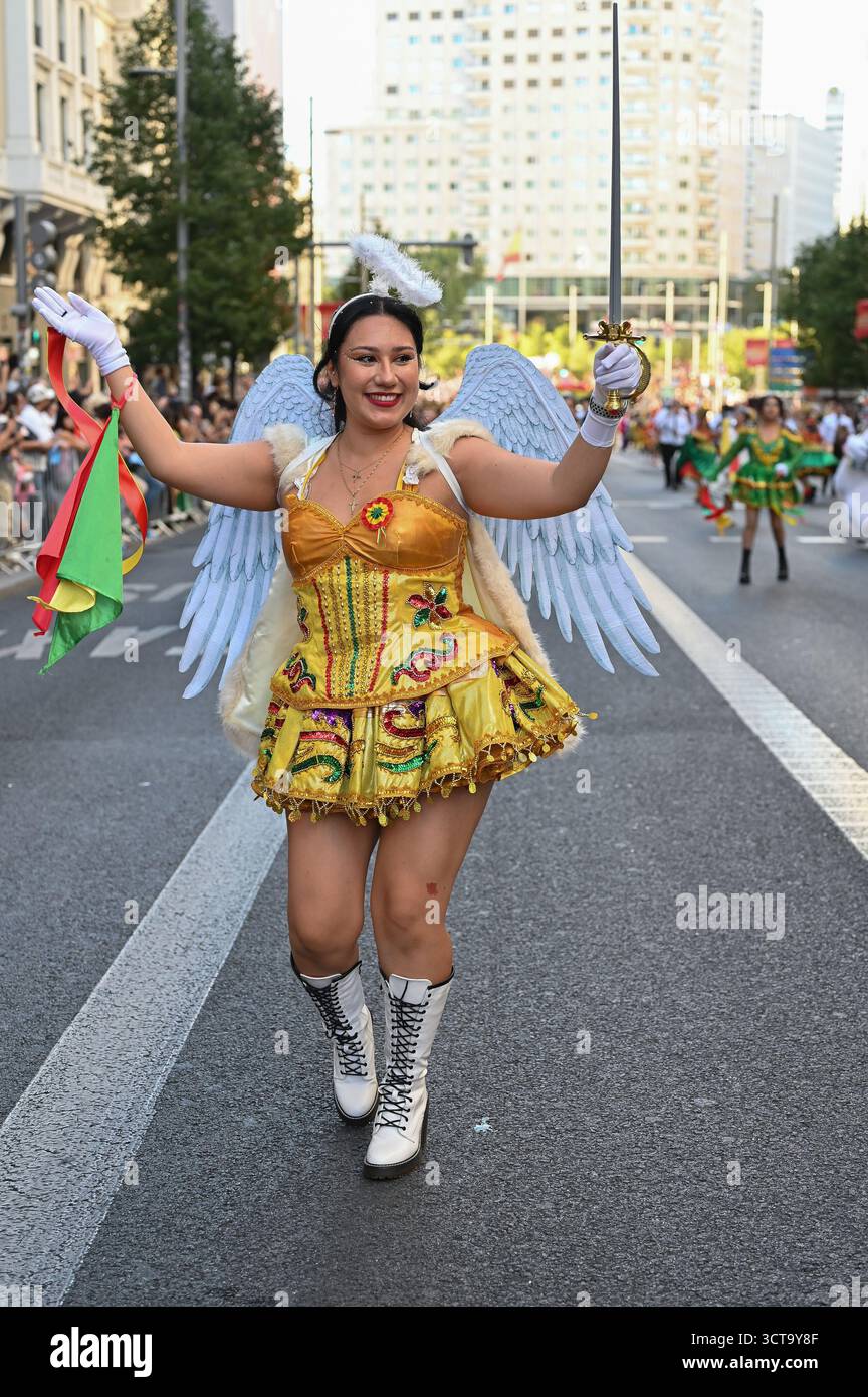 Several people dressed in traditional Latin American costumes during ...