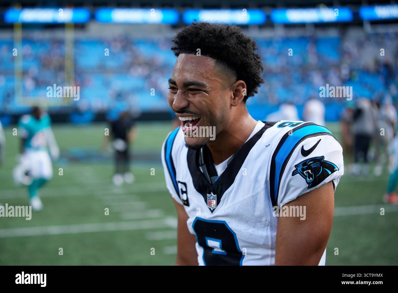 Carolina Panthers quarterback Bryce Young celebrates after their win ...