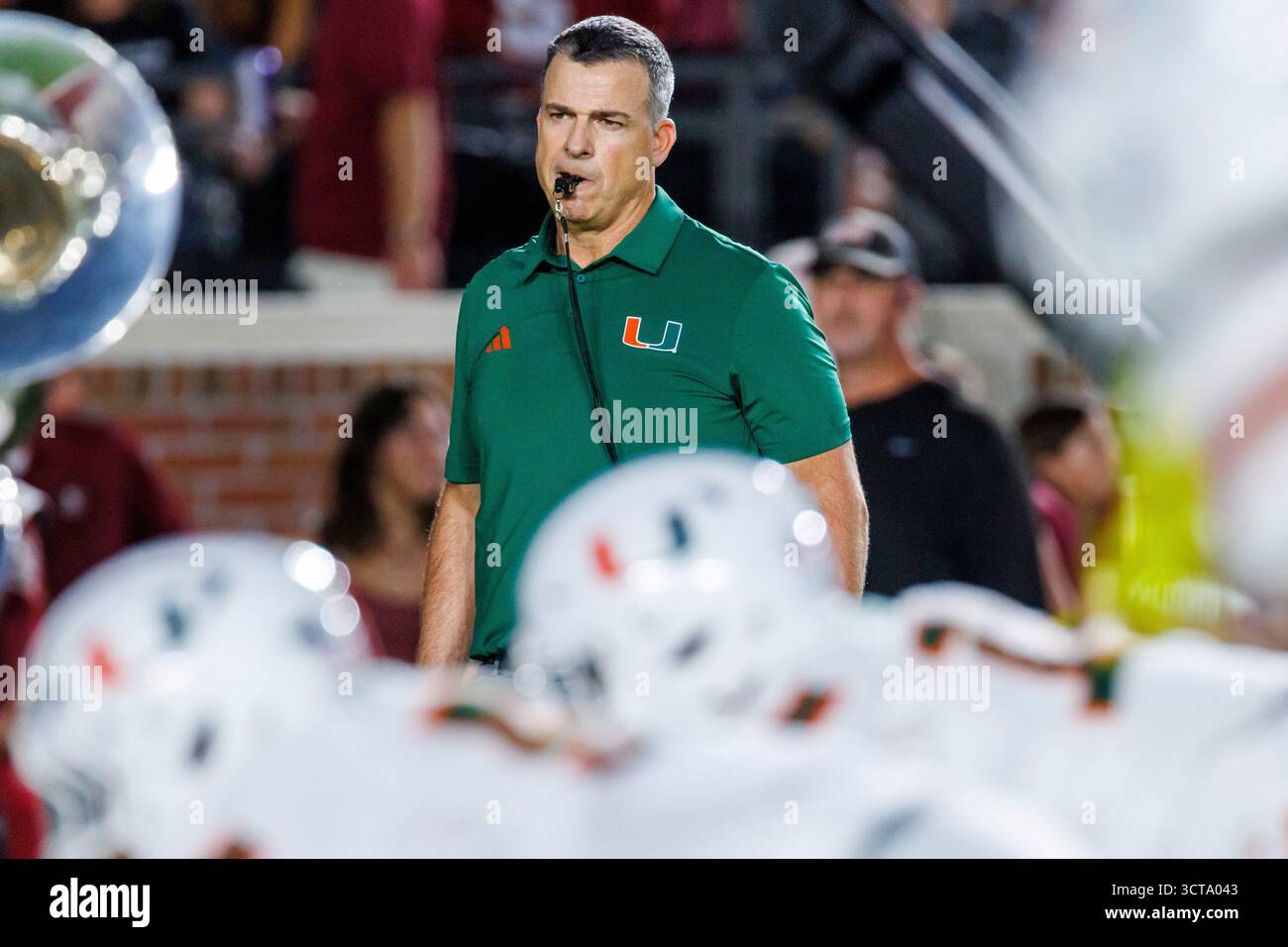Miami head coach Mario Cristobal before an NCAA college football game ...
