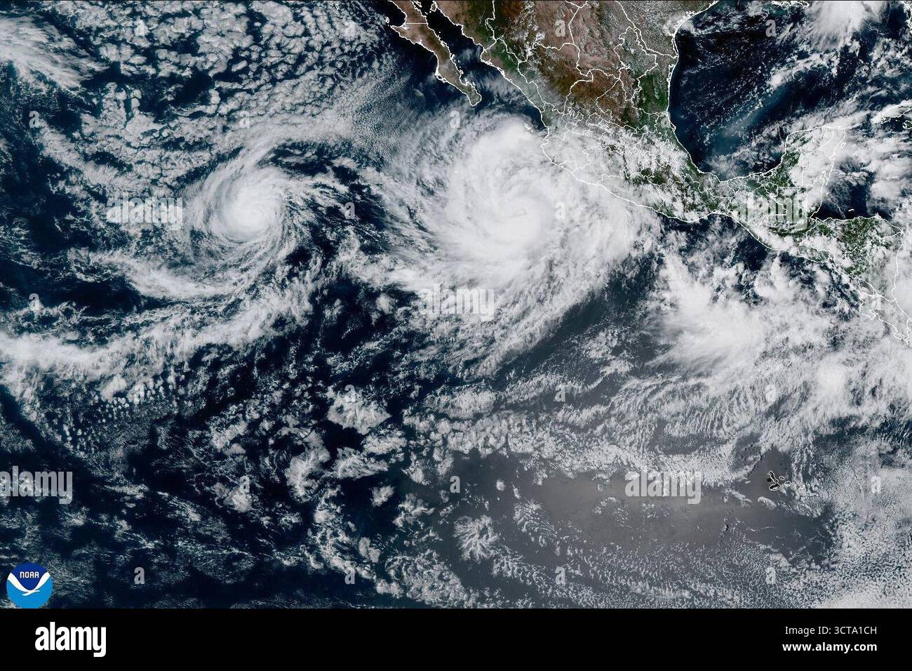 In this satellite image released by NOAA, Tropical Storm Priscilla ...
