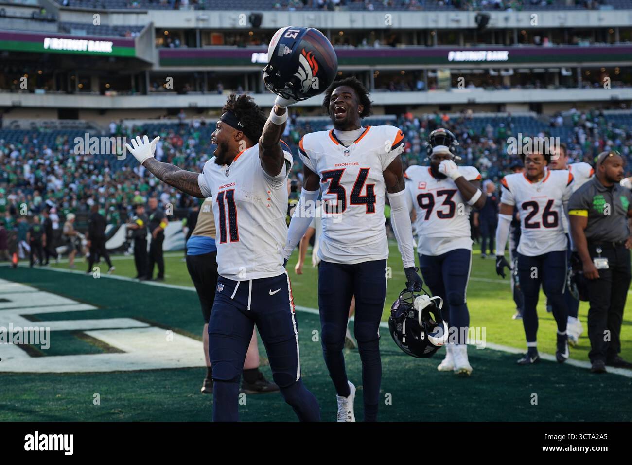 Denver Broncos wide receiver Troy Franklin (11) and Broncos safety JL ...