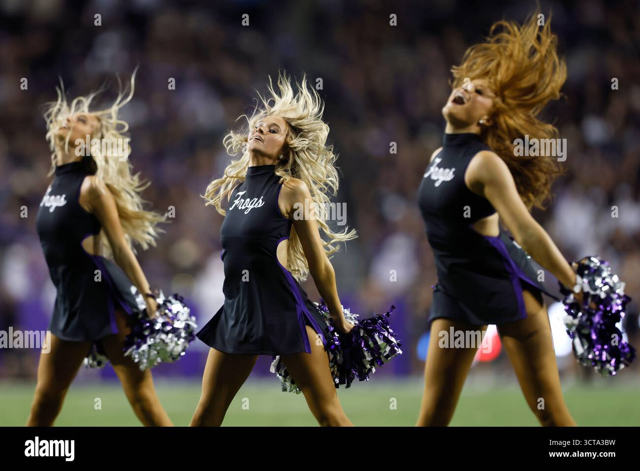 TCU cheerleaders perform during an NCAA football game against Colorado ...