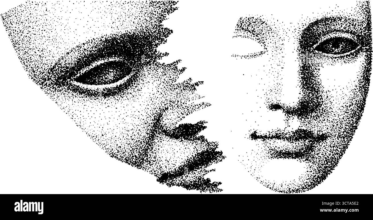 Mysterious mask reveal in Black and White Stock Photos & Images - Alamy