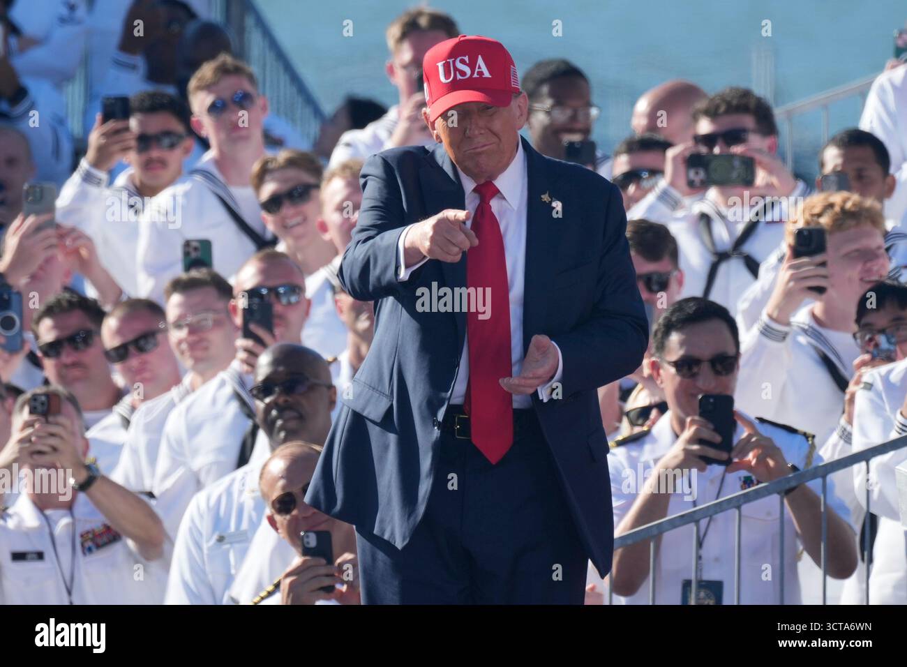 President Donald Trump arrives to speak during a celebration for the ...