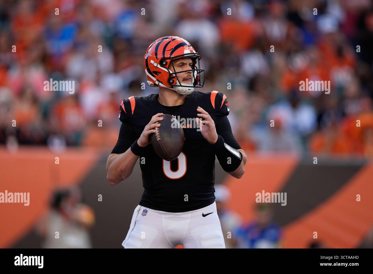 Cincinnati Bengals quarterback Jake Browning looks to throw against the ...
