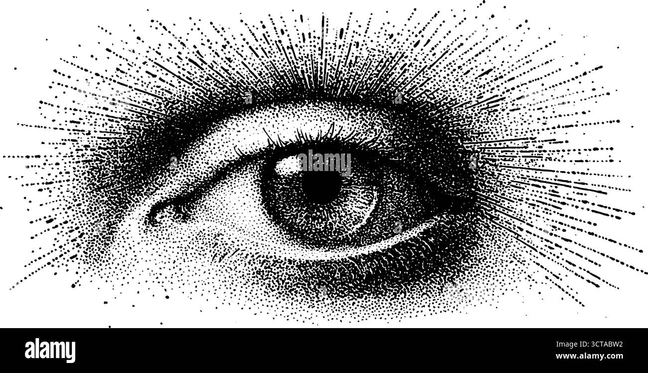 Intricate dotwork stippling of the all seeing eye - mystical symbol ...