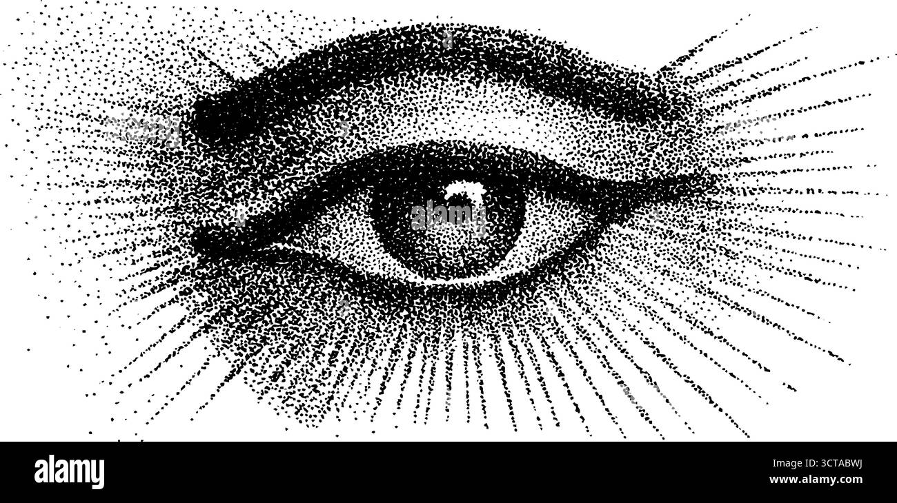 Intricate dotwork illustration of the eye of ra with stipple and ...