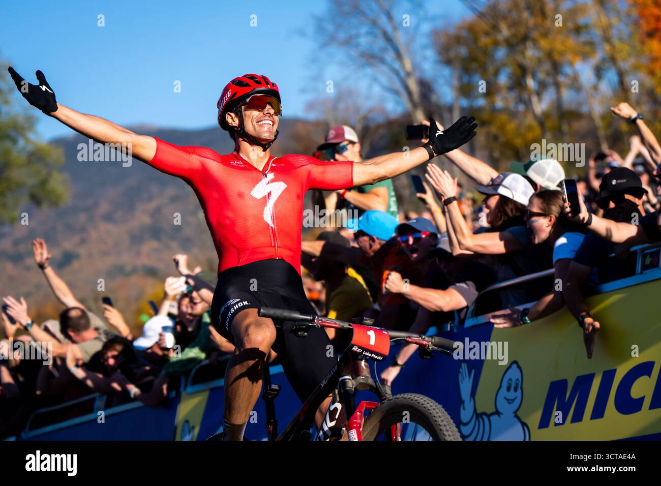 Christopher Blevins, of the United States, reacts during the Men's ...