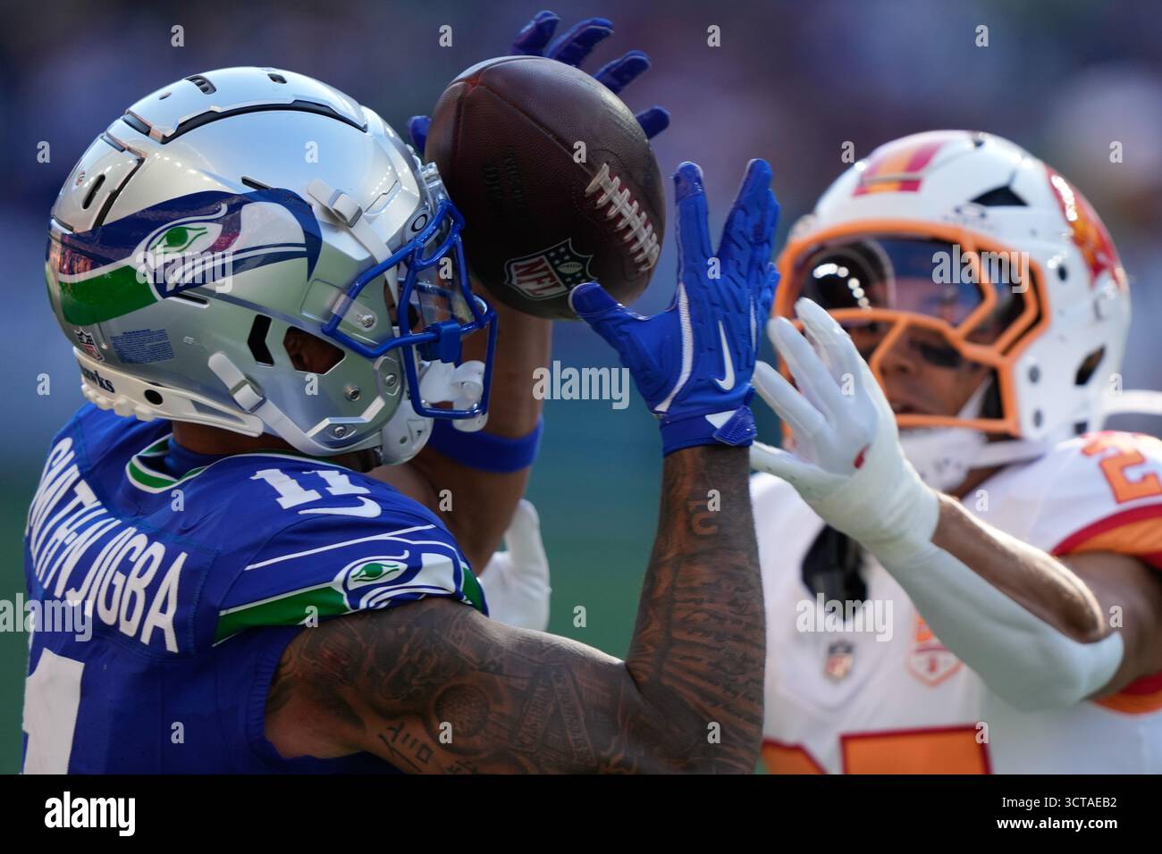 Seattle Seahawks wide receiver Jaxon Smith-Njigba (11) makes a catch as ...