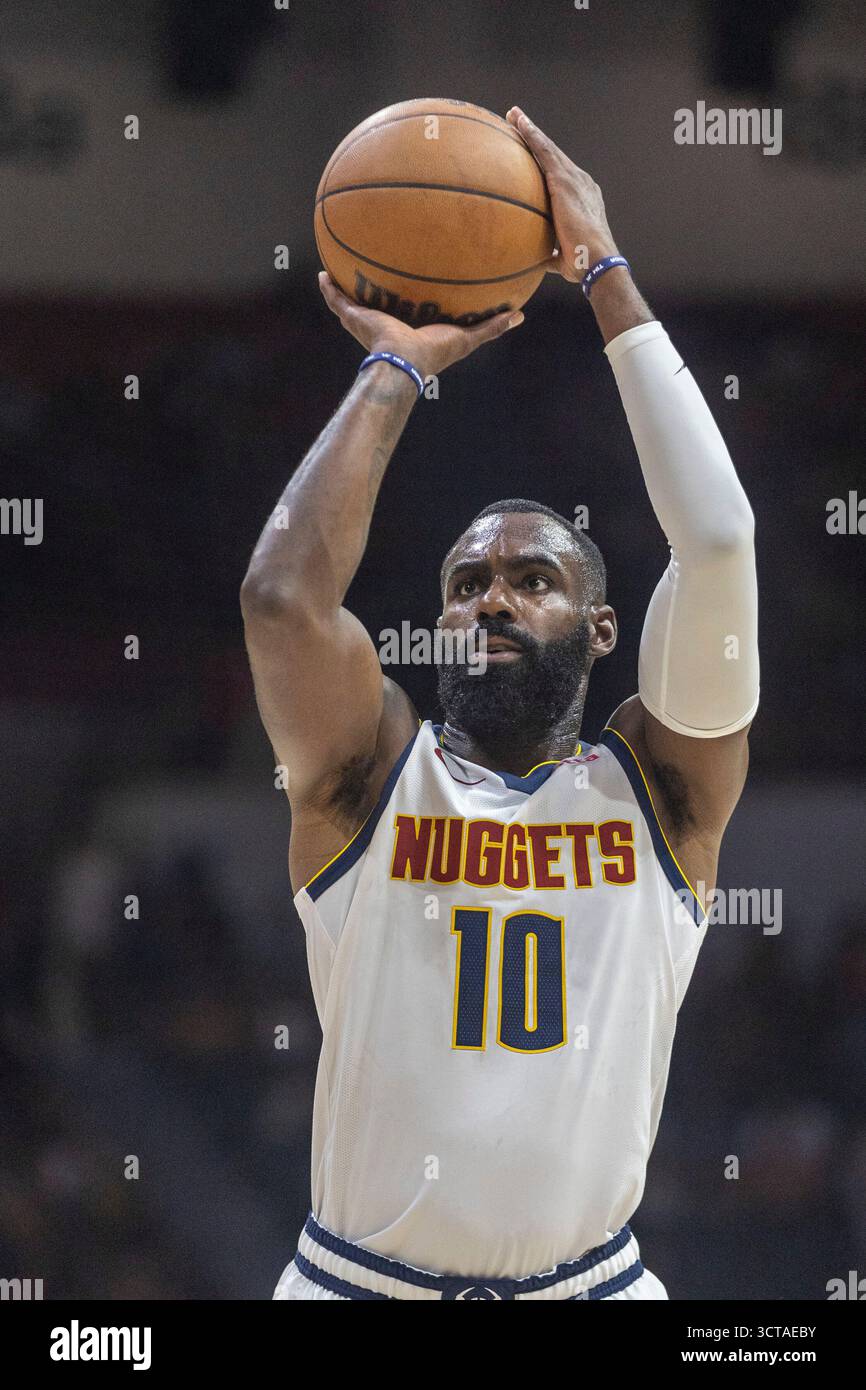 Denver Nuggets forward Tim Hardaway Jr. (10) takes a free throw during ...