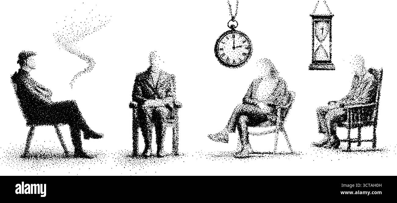 Seated monochrome figures Stock Vector Images - Alamy