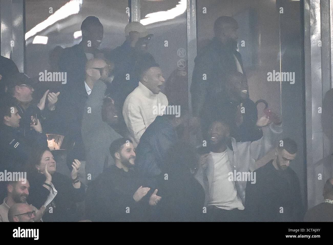 Kylian MBAPPE and Wilfrid (Wilfried) MBAPPE celebrate the goal of Ethan ...