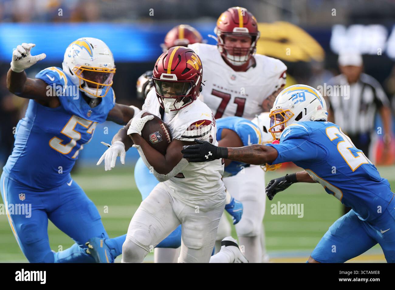 Washington Commanders running back Jacory Croskey-Merritt (22) runs ...
