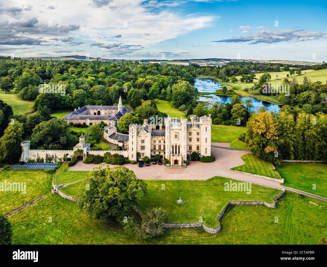 Duns Castle Estate from a drone, Duns, Berwickshire, Scotland, UK Stock ...