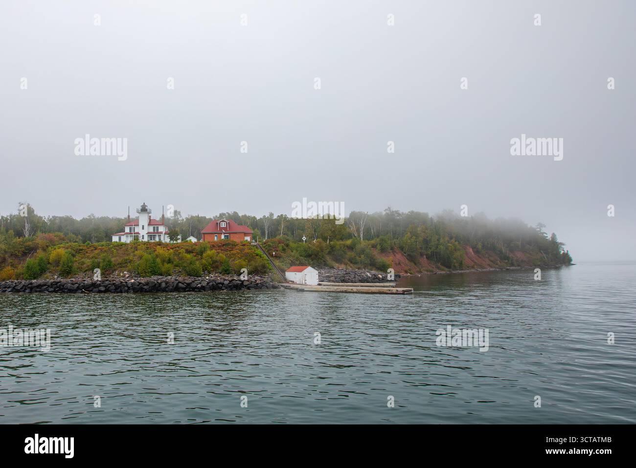 Respberry Island Lighthouse in the Apostle Islands, on Lake Superior in ...