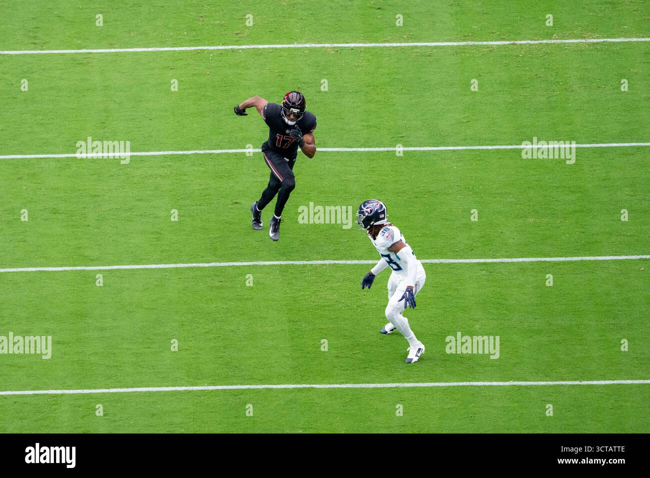 Arizona Cardinals wide receiver Zay Jones (17) runs toward Tennessee ...