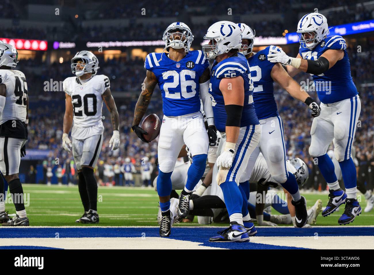 Indianapolis Colts running back Ameer Abdullah (26) celebrates a ...